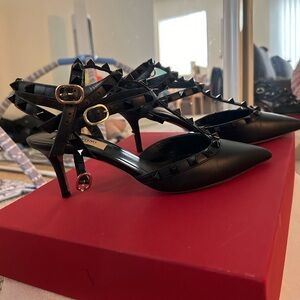 Valentino Garavani | Shoes | Valentino Black Rockstud Heels 65mm Heel ...